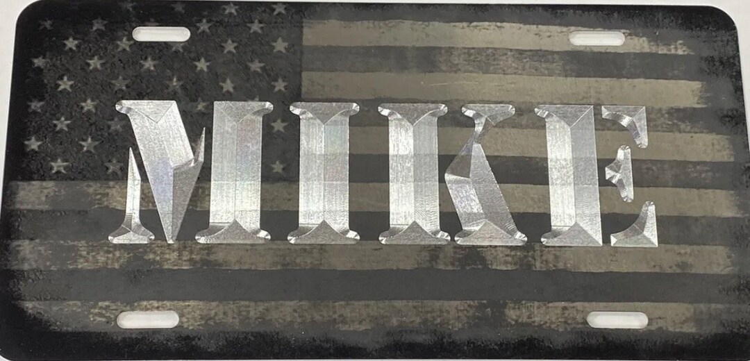 Custom Name US Flag License Plate Car Tag Vanity Front Aluminum Metal ...