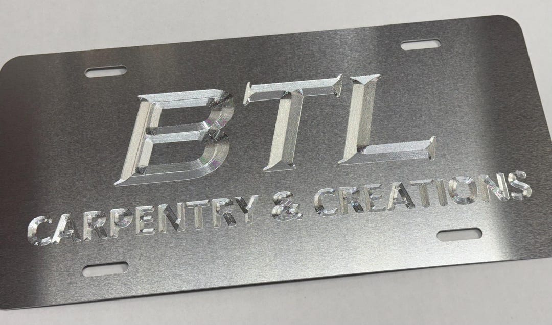 Custom Diamond Etched Aluminum License Plate, Company Logo Car Tag - Etsy
