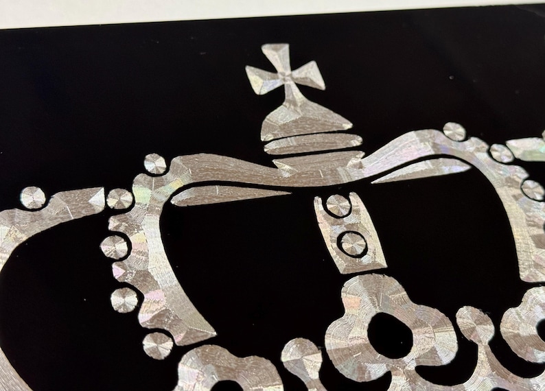 King Crown License Plate Car Tag Diamond Etched Engraved Black Aluminum ...