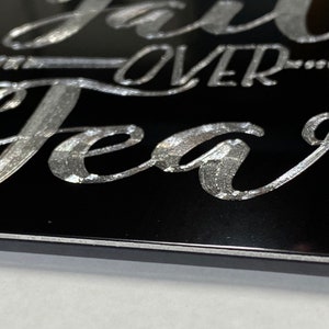 Engraved Faith Over Fear Christian License Plate Vanity Front Car Tag ...