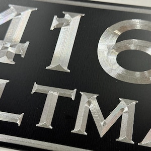 House Number Address Reflective Sign Mailbox Plaque Diamond Etched ...