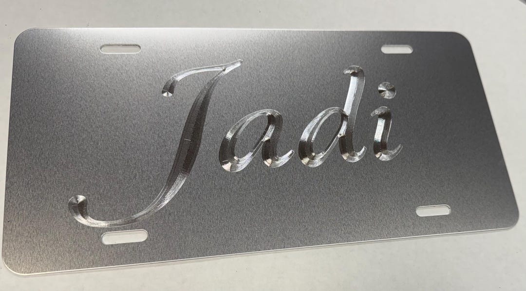 Engraved Custom Personalized Silver License Plate Car Tag Diamond ...