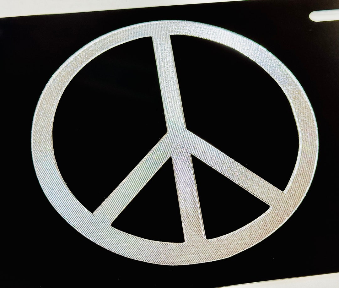 Peace Emoji License Plate Car Tag Diamond Etched Engraved on Black ...
