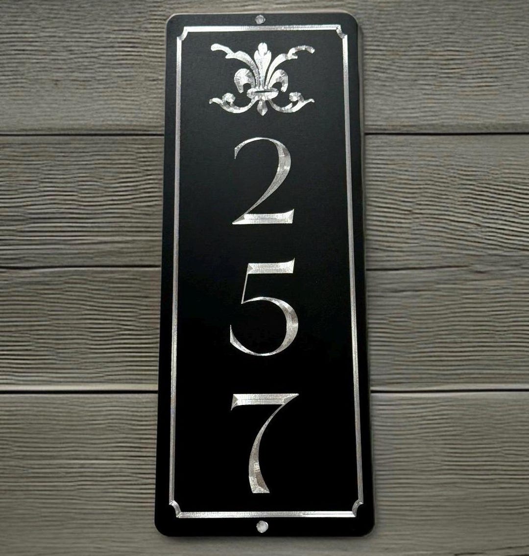House Number Address Reflective Sign Mailbox Plaque Diamond Etched ...