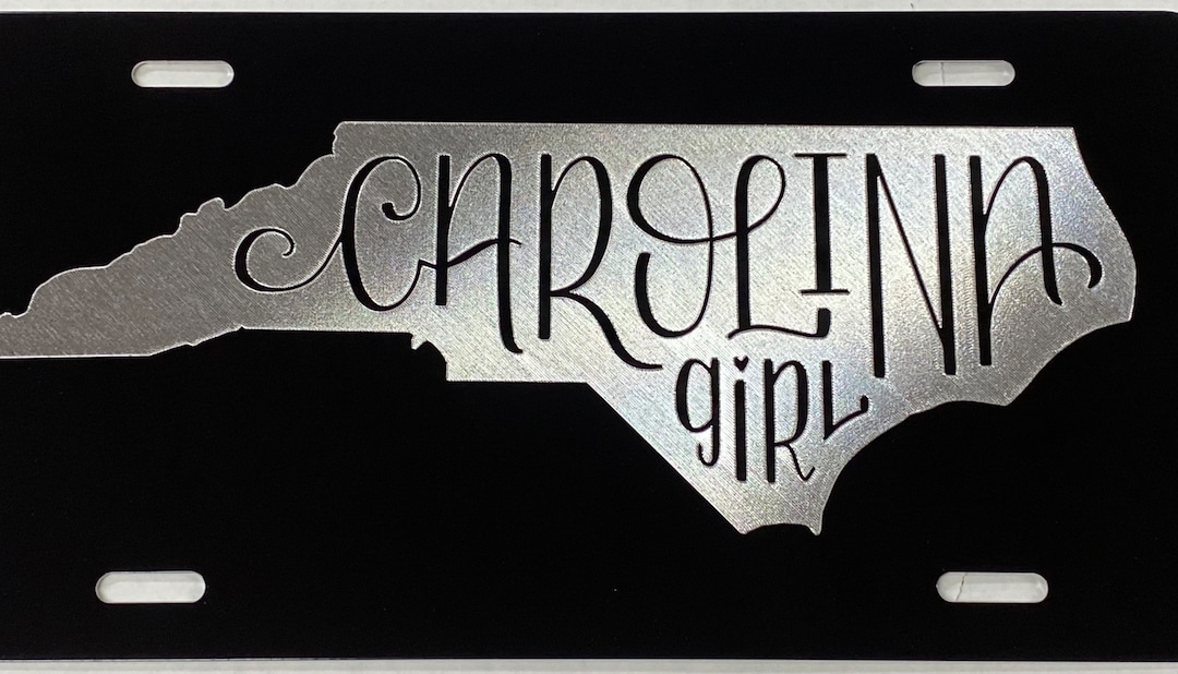 Engraved NC North Carolina State Girl License Plate Vanity Front Car ...