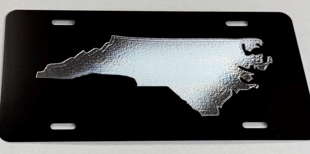 NC North Carolina State License Plate Car Tag Diamond Etched Engraved ...