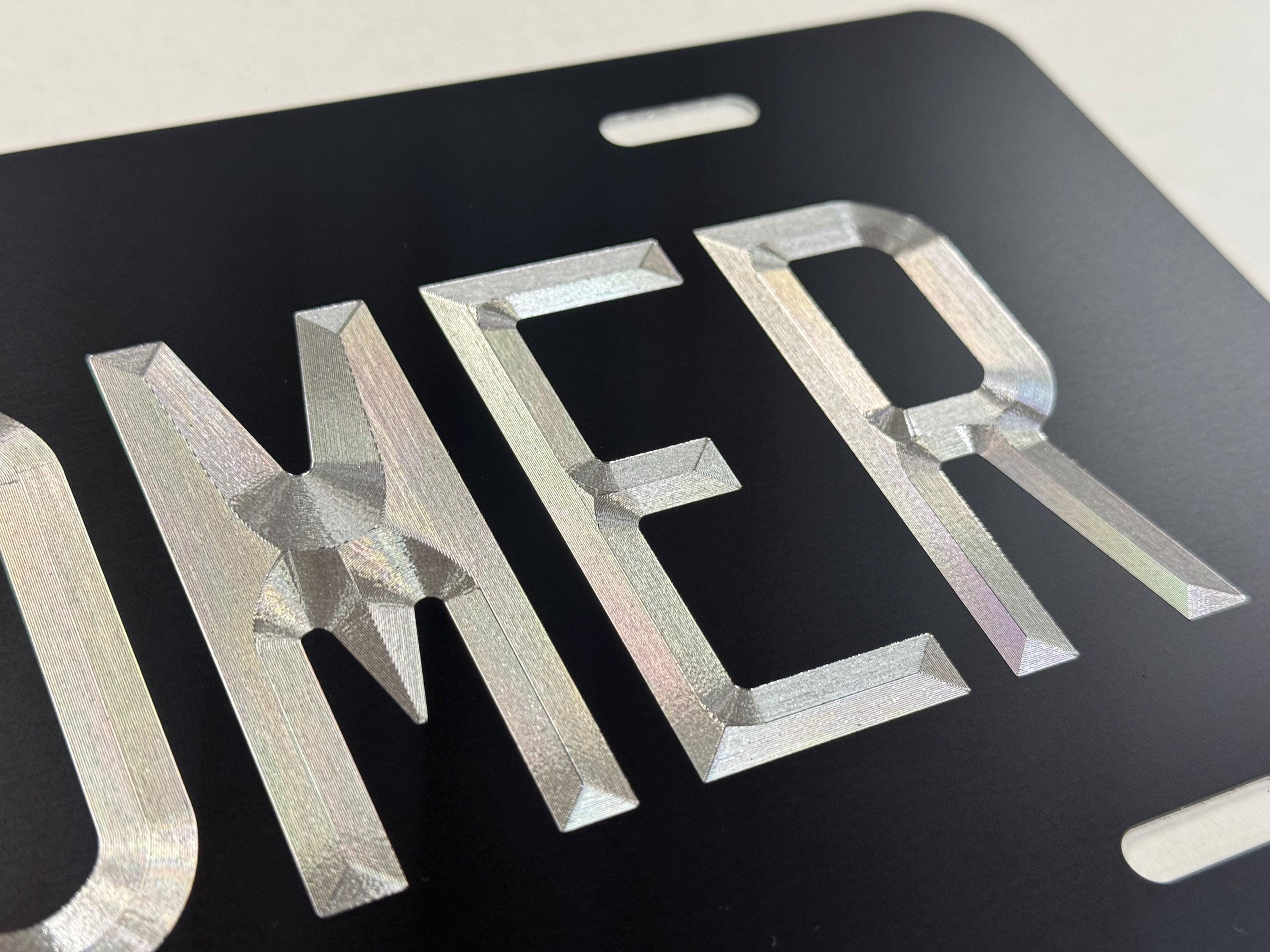 Custom 18x5.5 License Plate MATTE Black Car Tag Diamond Etched ...