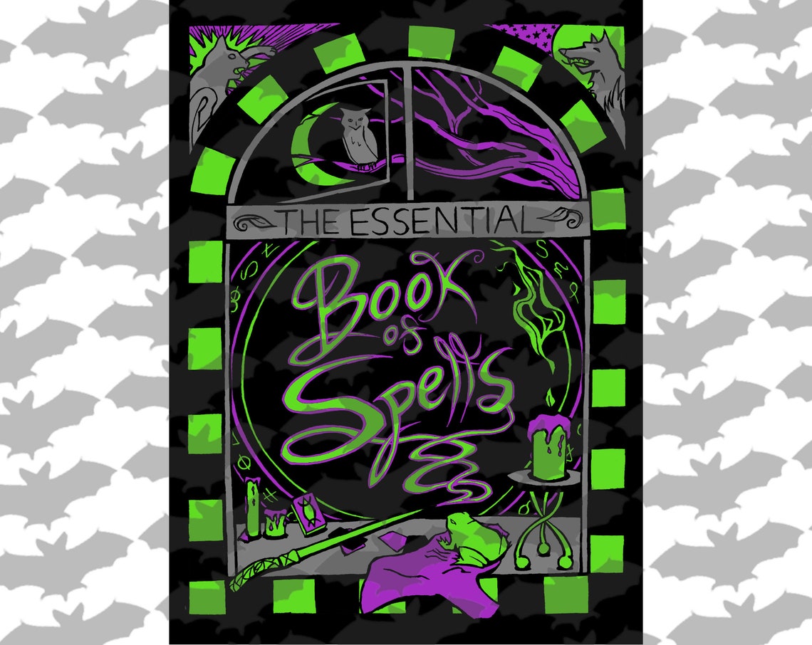 Printable Spellbook Cover the Essential Book of Spells - Etsy