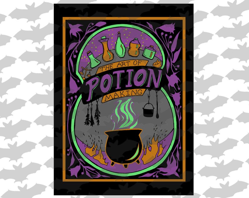 Potions Spellbook Cover Printable Halloween Decoration Spell - Etsy