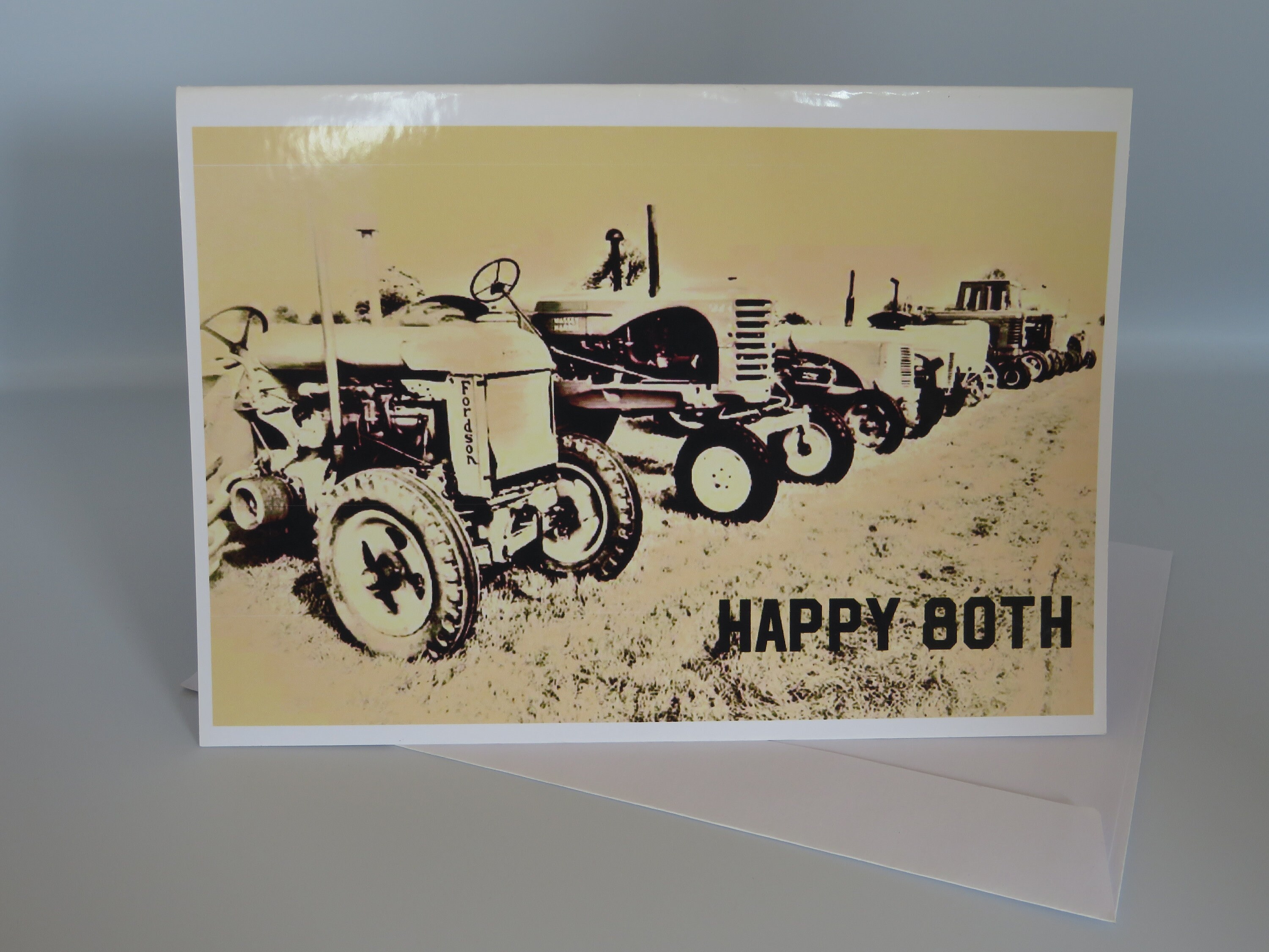 Tractor Line-up Happy 80th Birthday Card With Envelope - Etsy UK