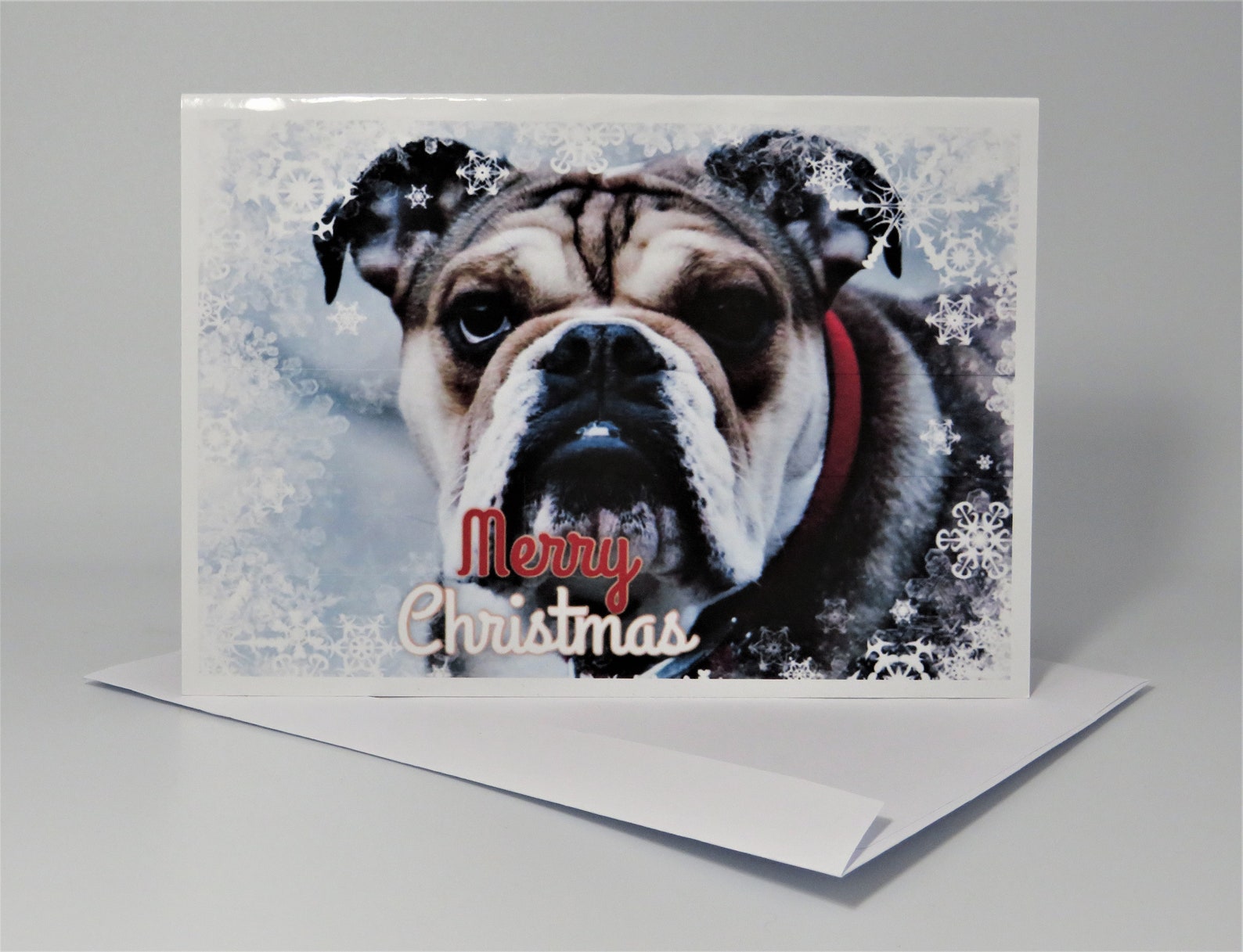 British Bulldog Merry Christmas Card With Envelope - Etsy