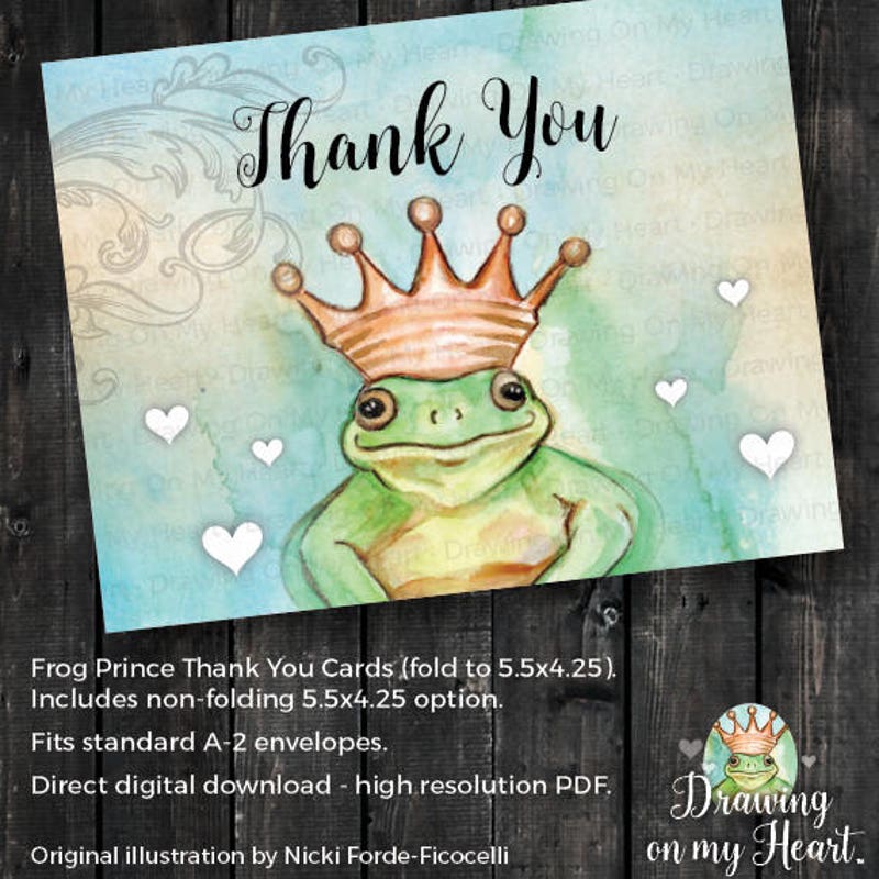Frog Thank You Card - Etsy