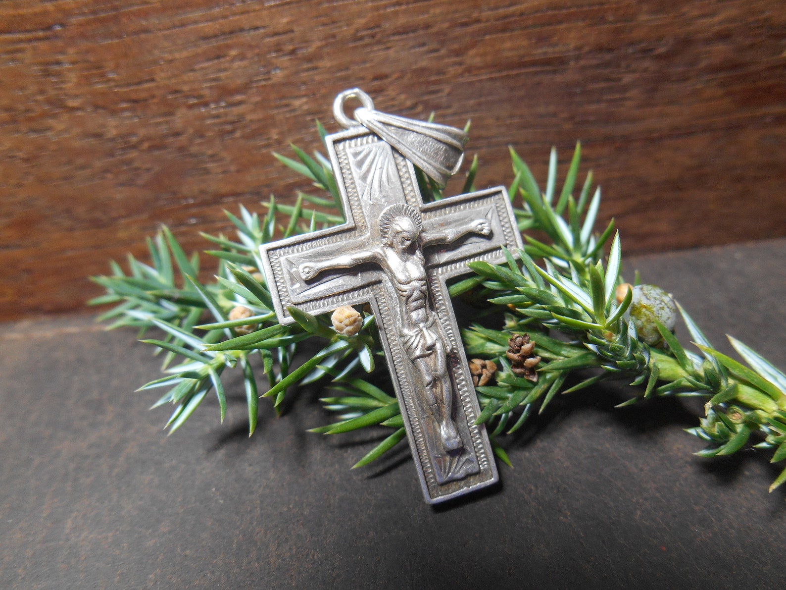 Beautiful vintage sterling silver cross Jesus Christ | Etsy