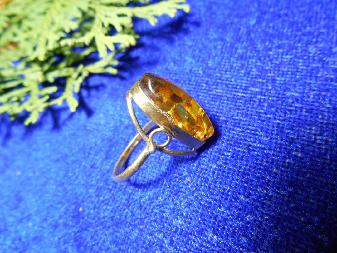 Vintage Soviet Ring From the Times of the USSR With Amber. - Etsy