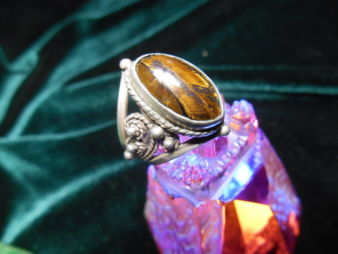Old Vintage Ring With Natural Stone. - Etsy