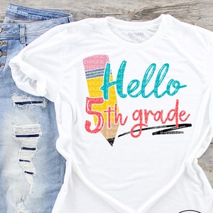 Hello 5th Grade Svg Back to School Svg 5th Grade Svg First Day | Etsy