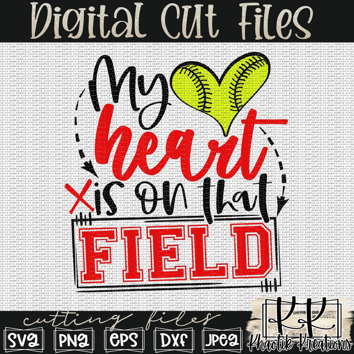 My Heart is on That Field Svg, Softball Svg, Softball Life, Softball ...