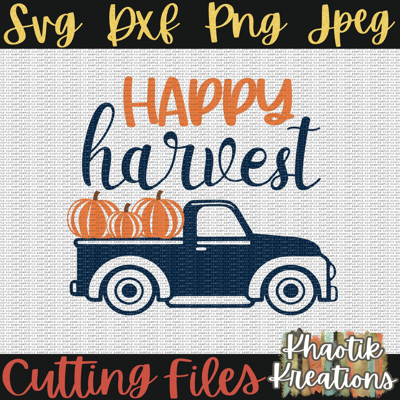 Happy Harvest Svg Fall Svg Fall Truck Svg Pumpkin Truck - Etsy