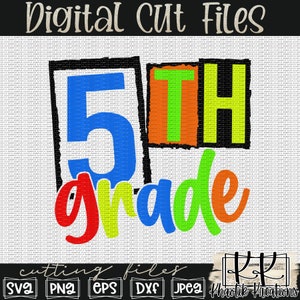 5th Grade Svg, Fifth Grade Design, Teacher Svg, Back to School Svg ...