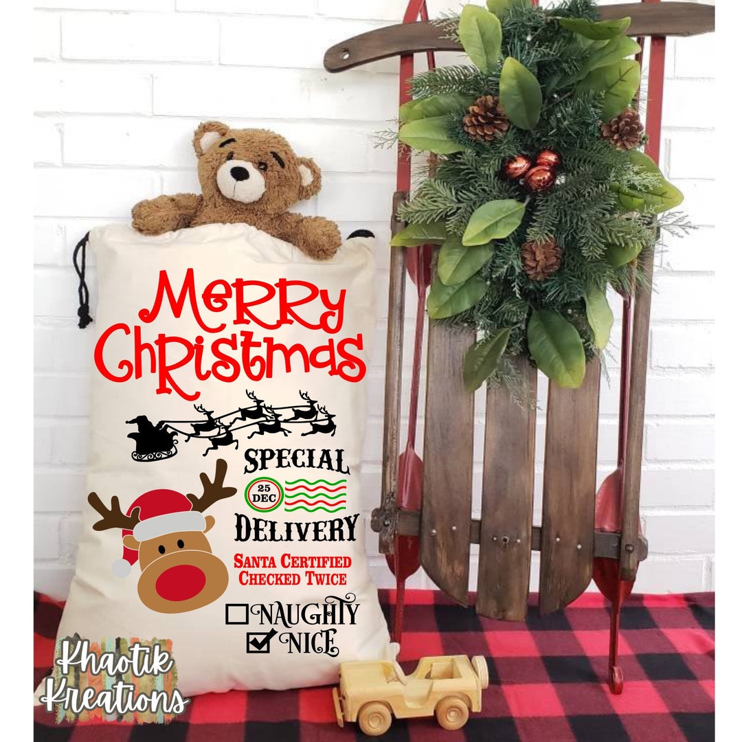 Santa Sack Svg Christmas Svg Santa Toy Bag Svg Santa Present Bag Svg ...