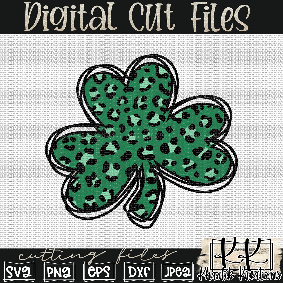 Leopard Shamrock Svg, St Patricks Day Svg, Cuttable Leopard Svg, Clover ...