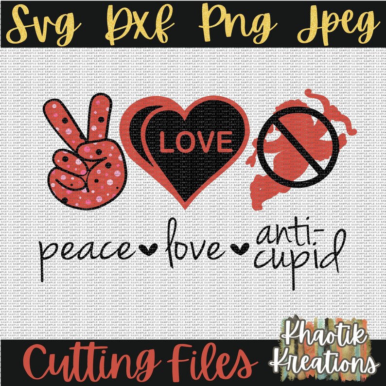 Peace Love Anti Cupid Svg Valentines Svg Valentines Day Svg - Etsy