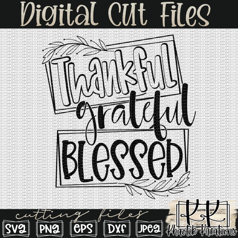 Thankful Grateful Blessed Svg Fall Svg Thanksgiving Svg - Etsy