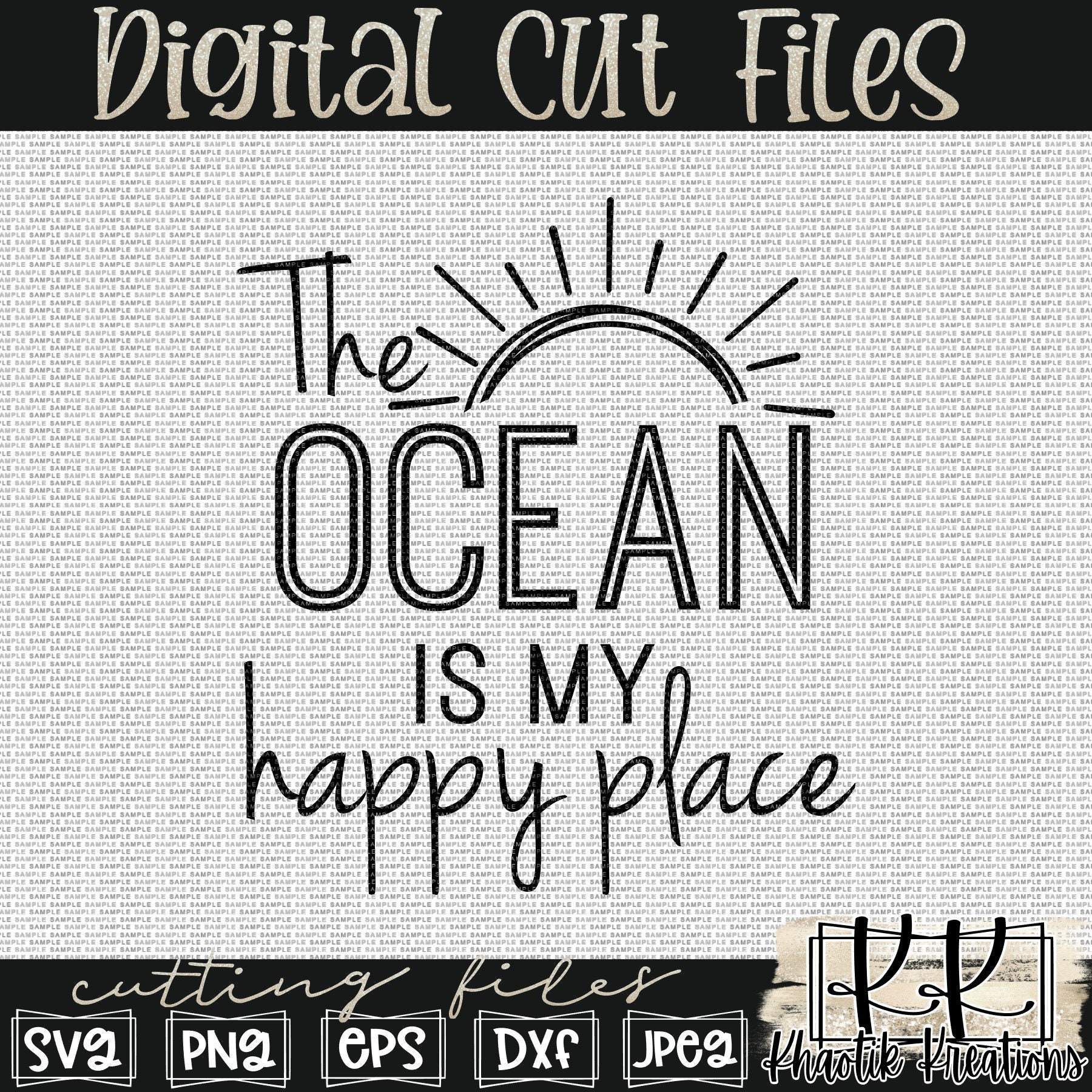 The Ocean is My Happy Place Svg Ocean Svg Vacation Svg | Etsy