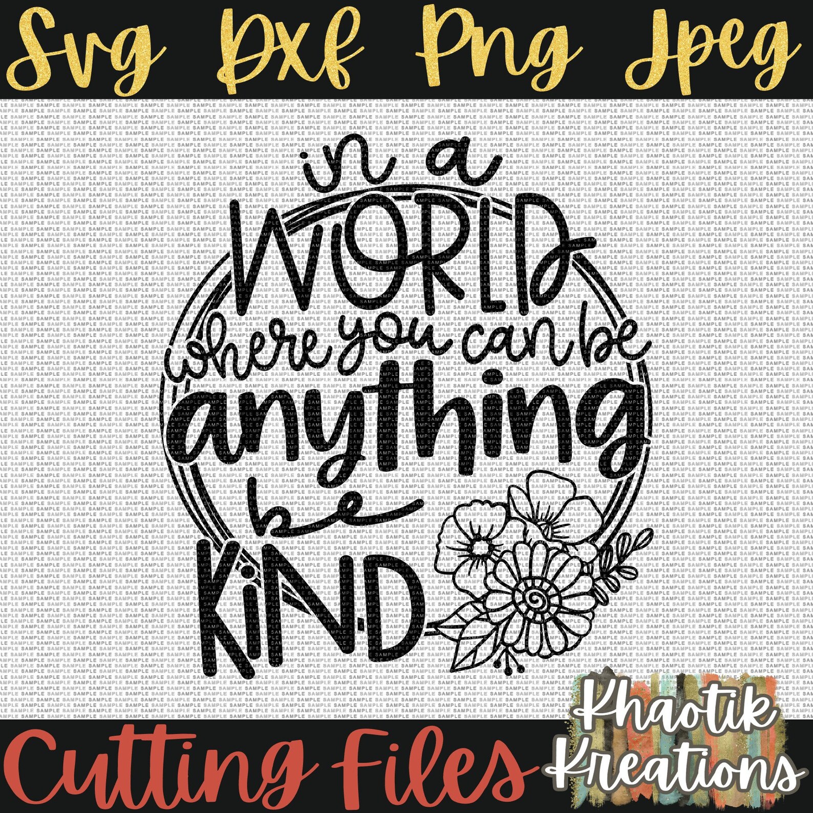 In A World Where You Can Be Anything Be Kind Svg - Etsy