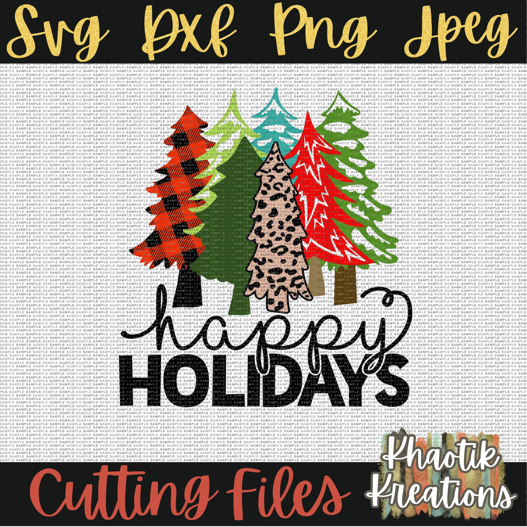 Happy Holidays Svg,christmas Svg,happy Holidays,cuttable Buffalo Plaid ...