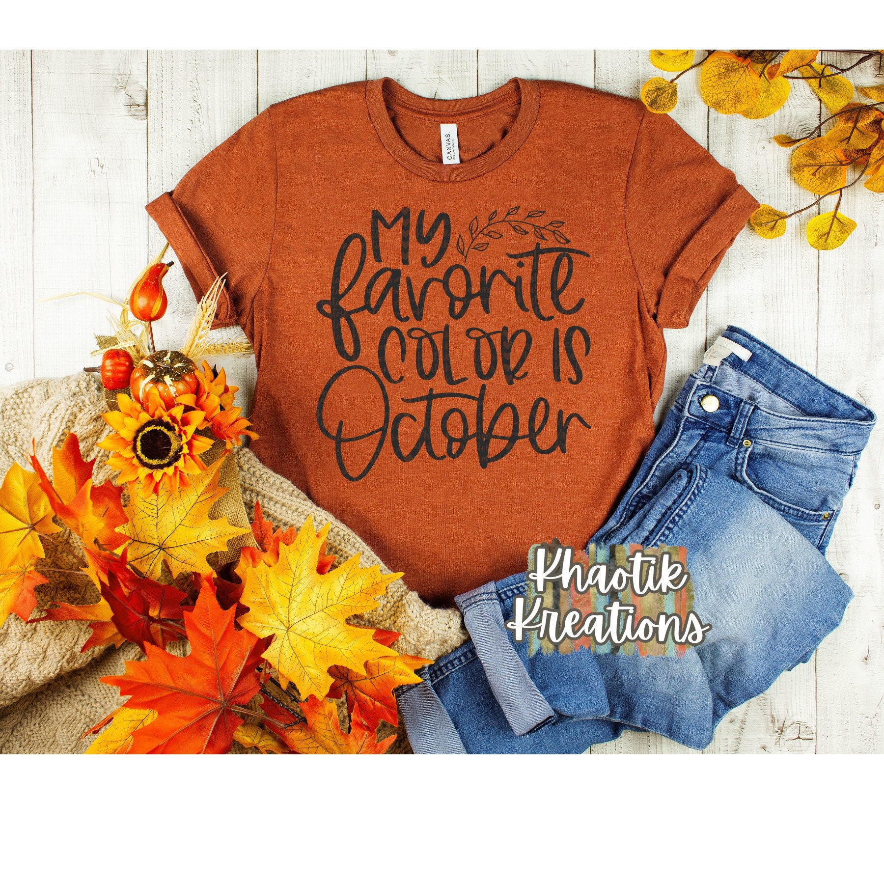 My Favorite Color is October Svg Fall Svg Autumn Svg Fall - Etsy