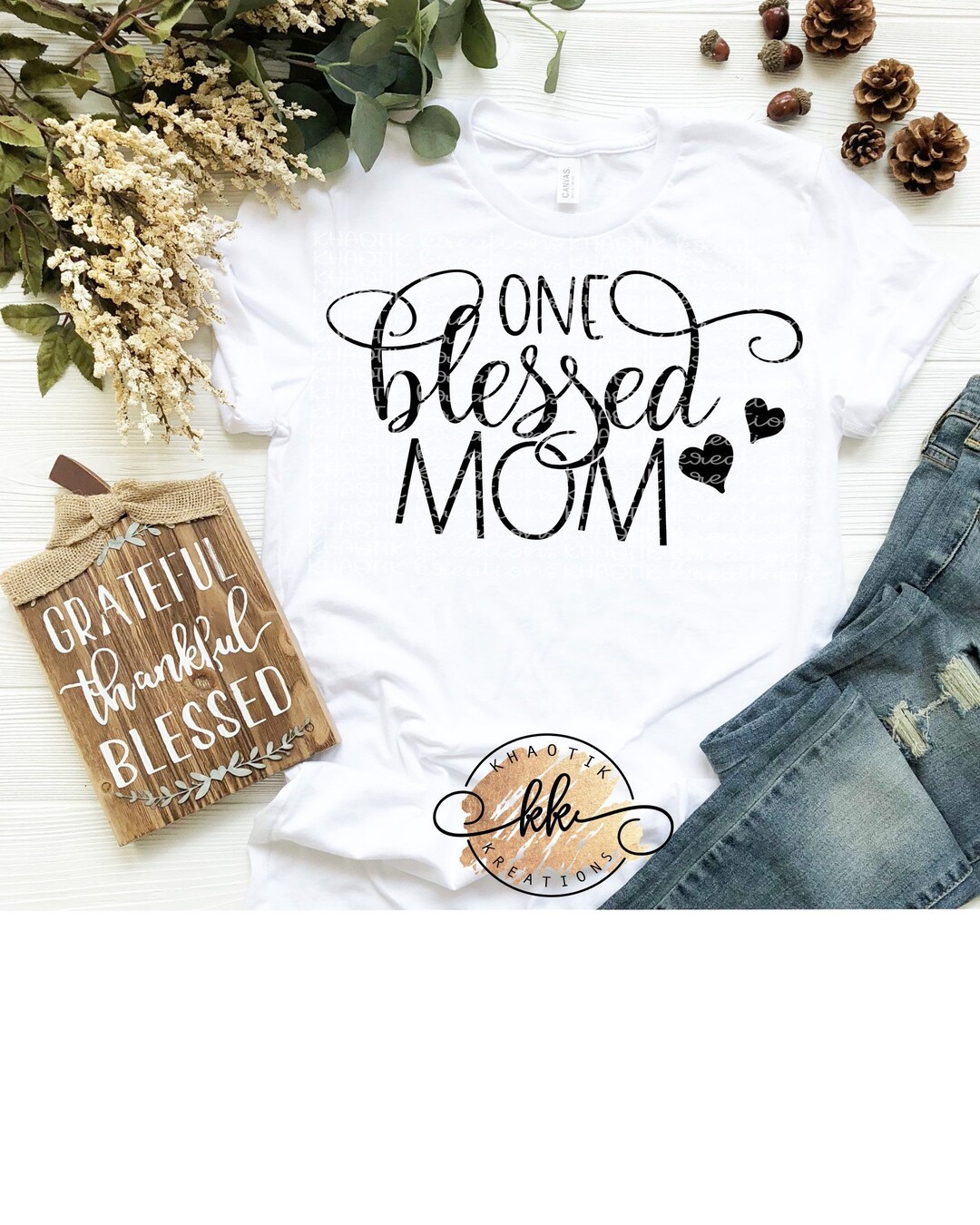 One Blessed Mom Svg Mom Svg Blessed Svg Mother's Day Svg Blessed Mom ...