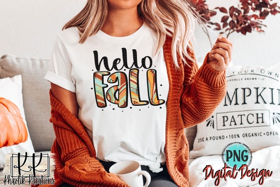 Hello Fall Png Fall Png Fall Sublimation Design Fall Vibes - Etsy