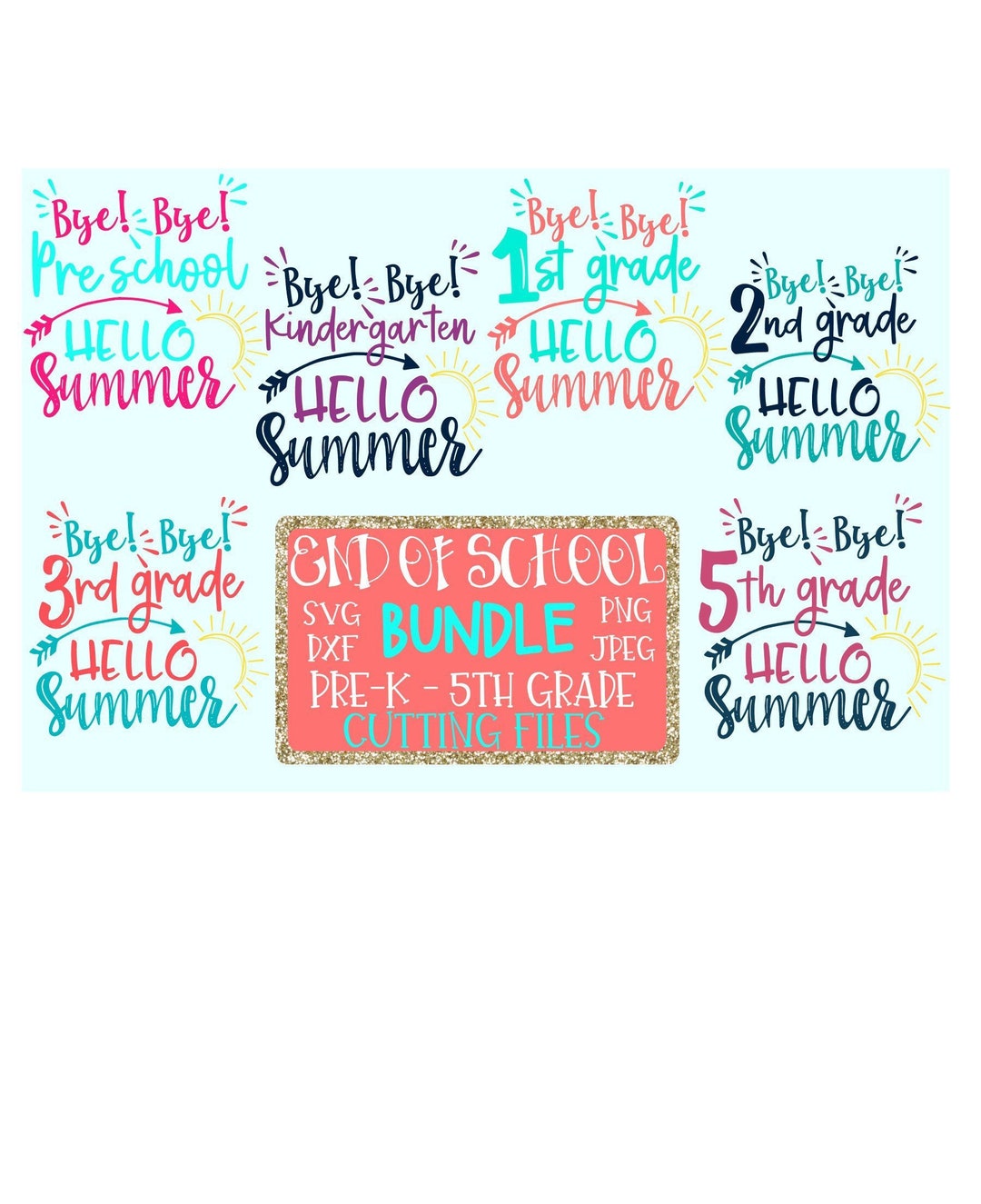 End of School Bundle Svg School Bundle Preschool Svgs Kindergarten Svg ...