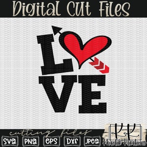 Love Svg, Valentines Svg, Valentines Day Svg, Heart and Arrow Svg ...