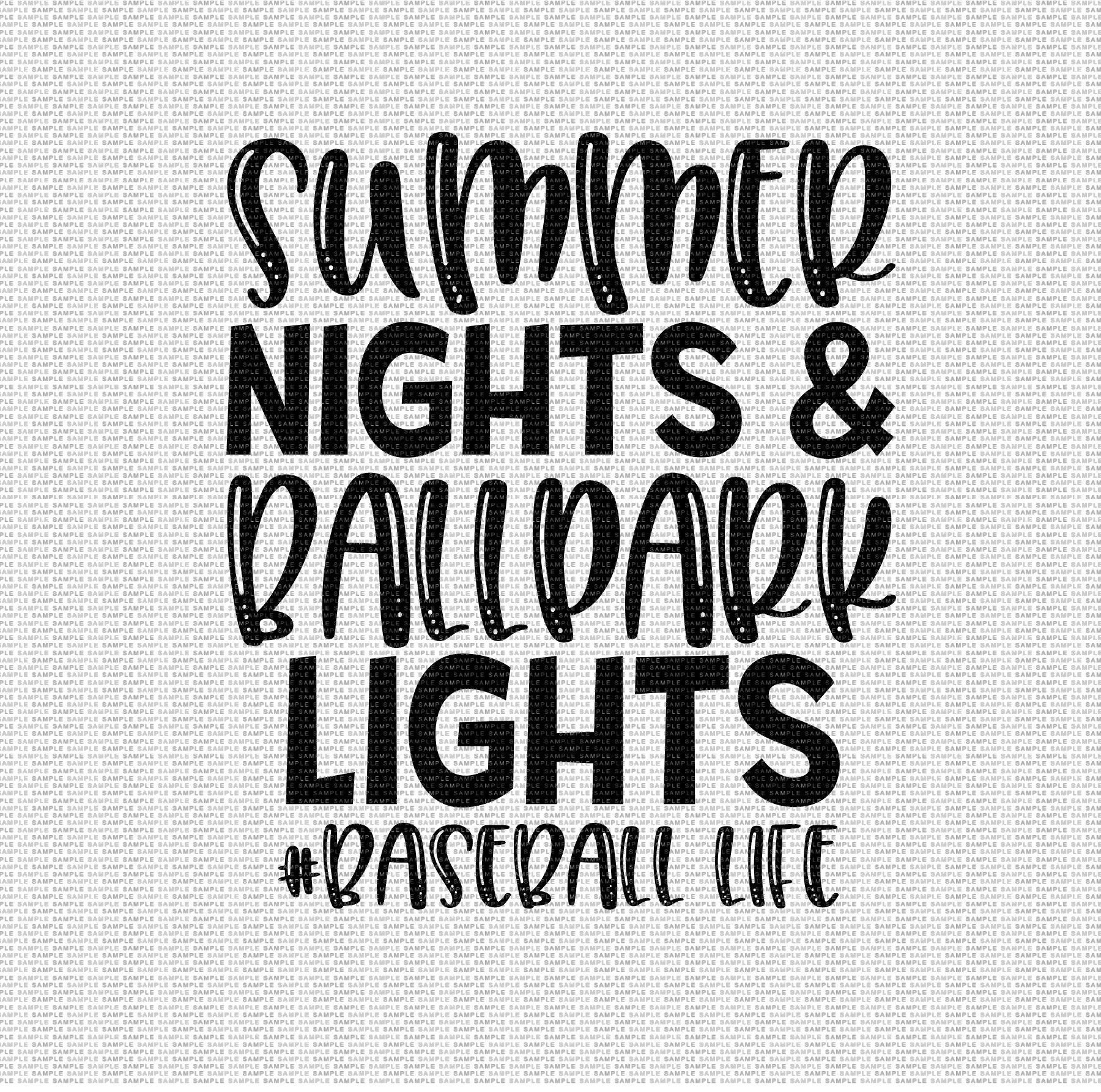 Summer Nights and Ballpark Lights Svg Baseball Svg Baseball - Etsy