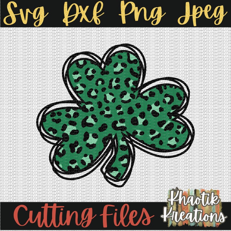 Leopard Shamrock Svg St Patricks Day Svg Cuttable Leopard Etsy