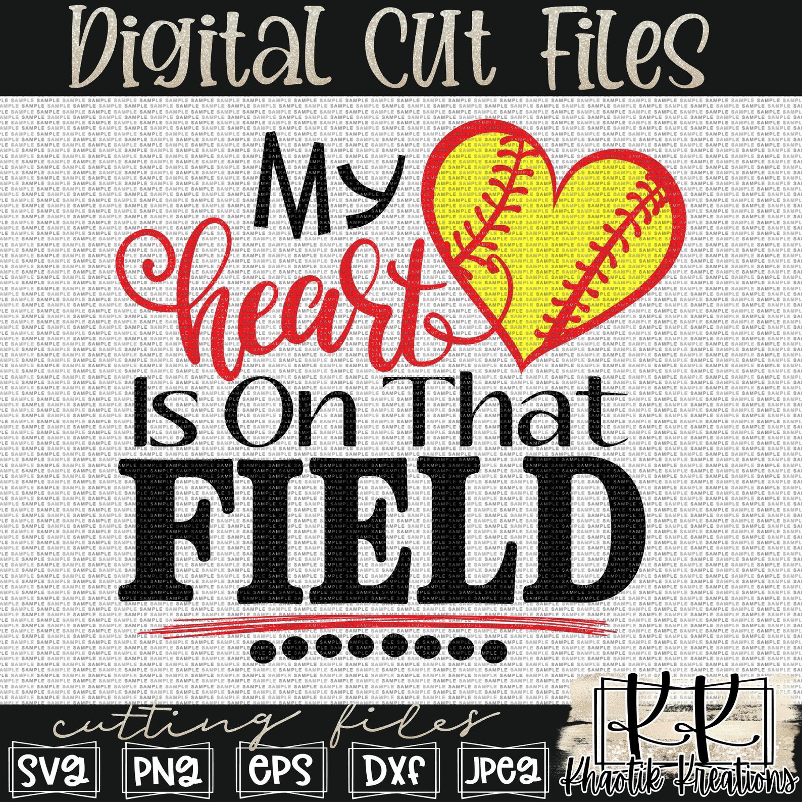 My Heart is on That Field Svg, Softball Svg, Softball Life, Softball ...
