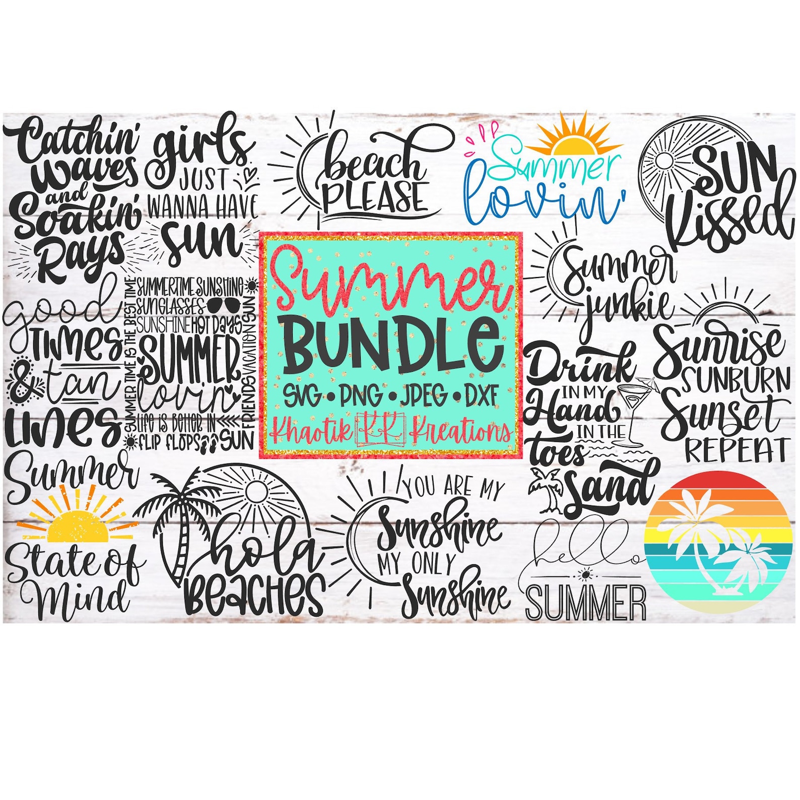 Summer Svg Bundle, Summer Svg, Hola Beaches Svg, Sunrise Sunburn Sunset ...