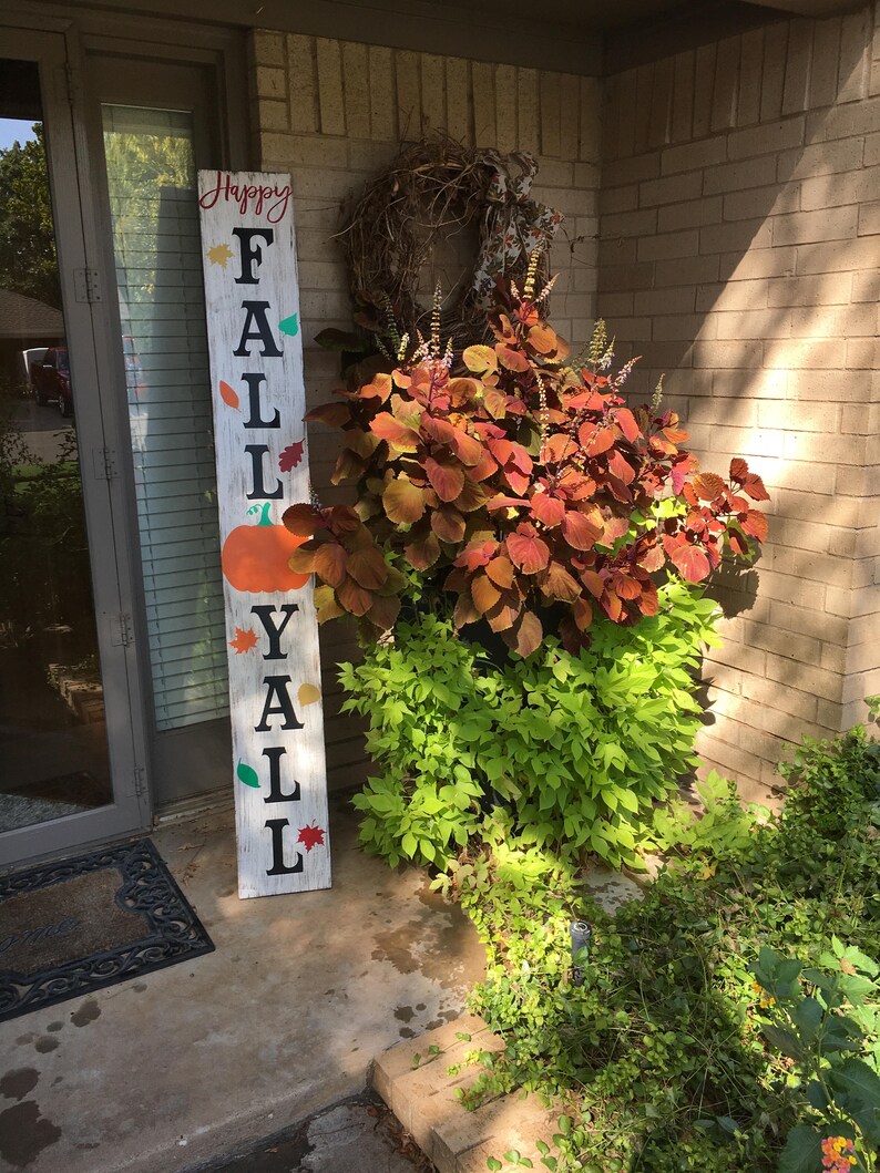 Vertical Happy Fall Y'all, Vertical Signs, Vertical Svg, Fall Svg,dxf ...