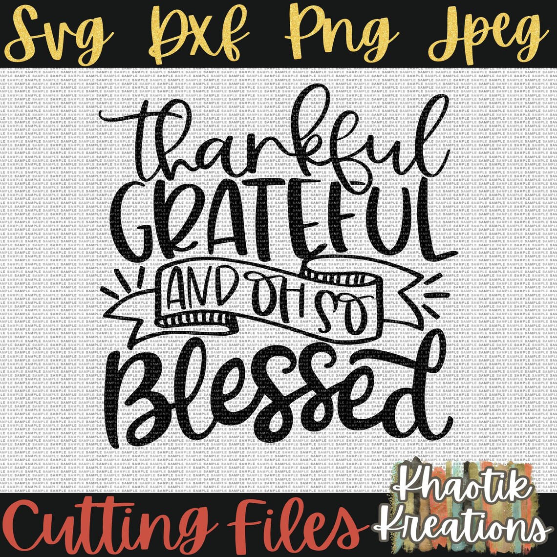 Thankful Grateful and Oh so Blessed Svg Thanksgiving Svg - Etsy