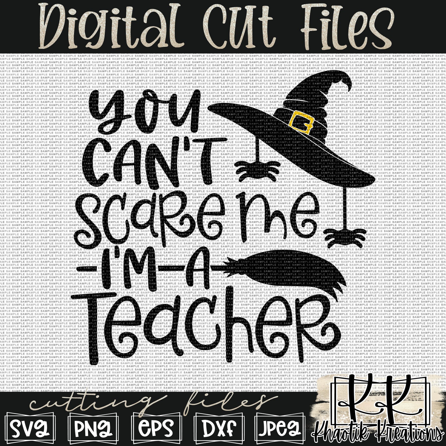 You Can't Scare Me I'm a Teacher Svg Teacher Svg - Etsy
