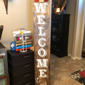 Vertical Welcome to Our Home Svg, Vertical Svg, Sign Svg, Welcome Sign ...