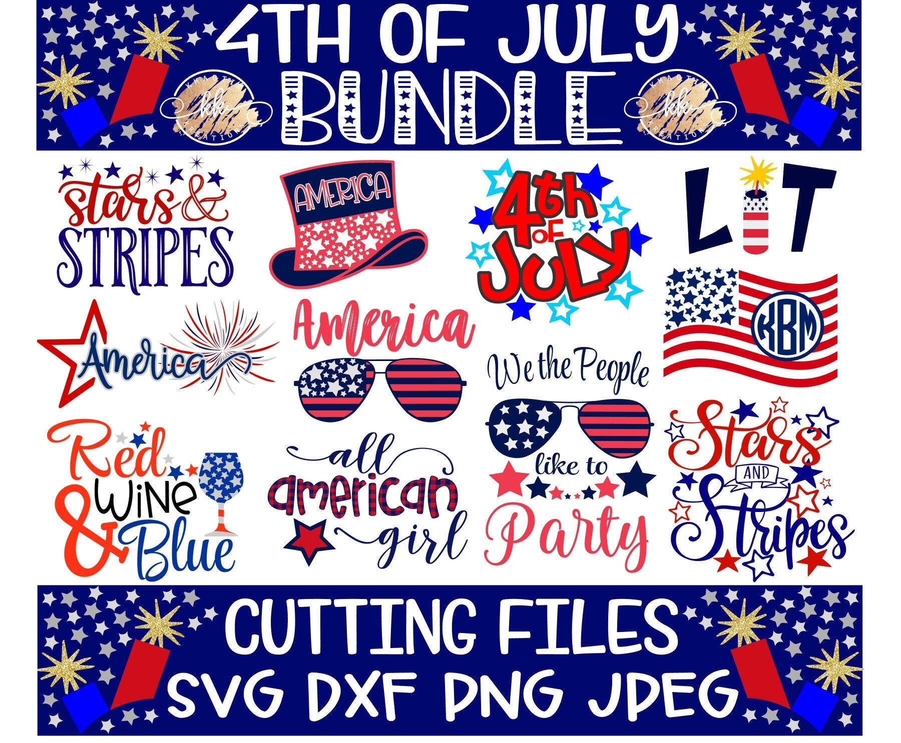 4th of July Bundle Svg 4th of July Svg Independence Day Svg - Etsy