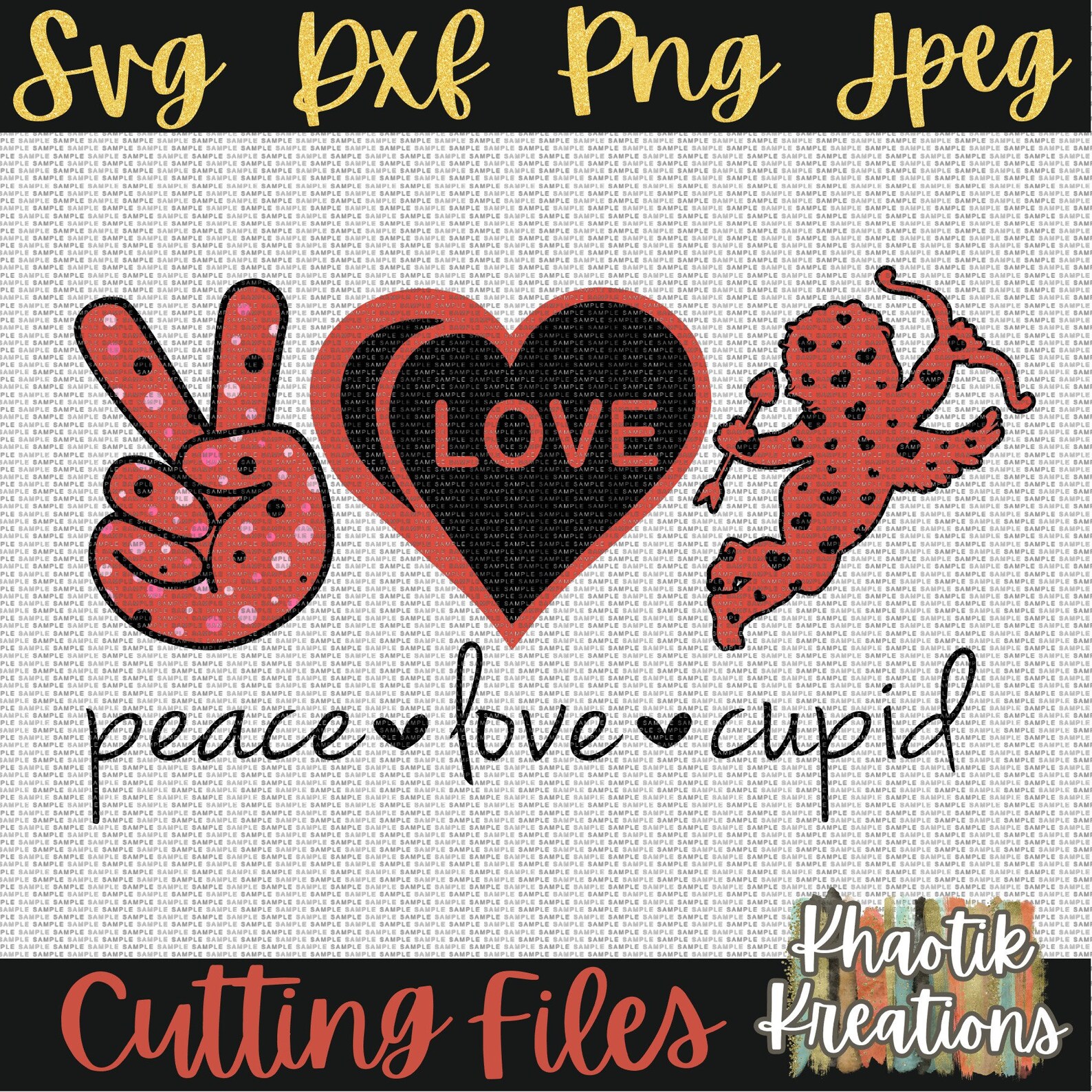 Peace Love Cupid Svg Valentines Svg Valentines Day Svg | Etsy