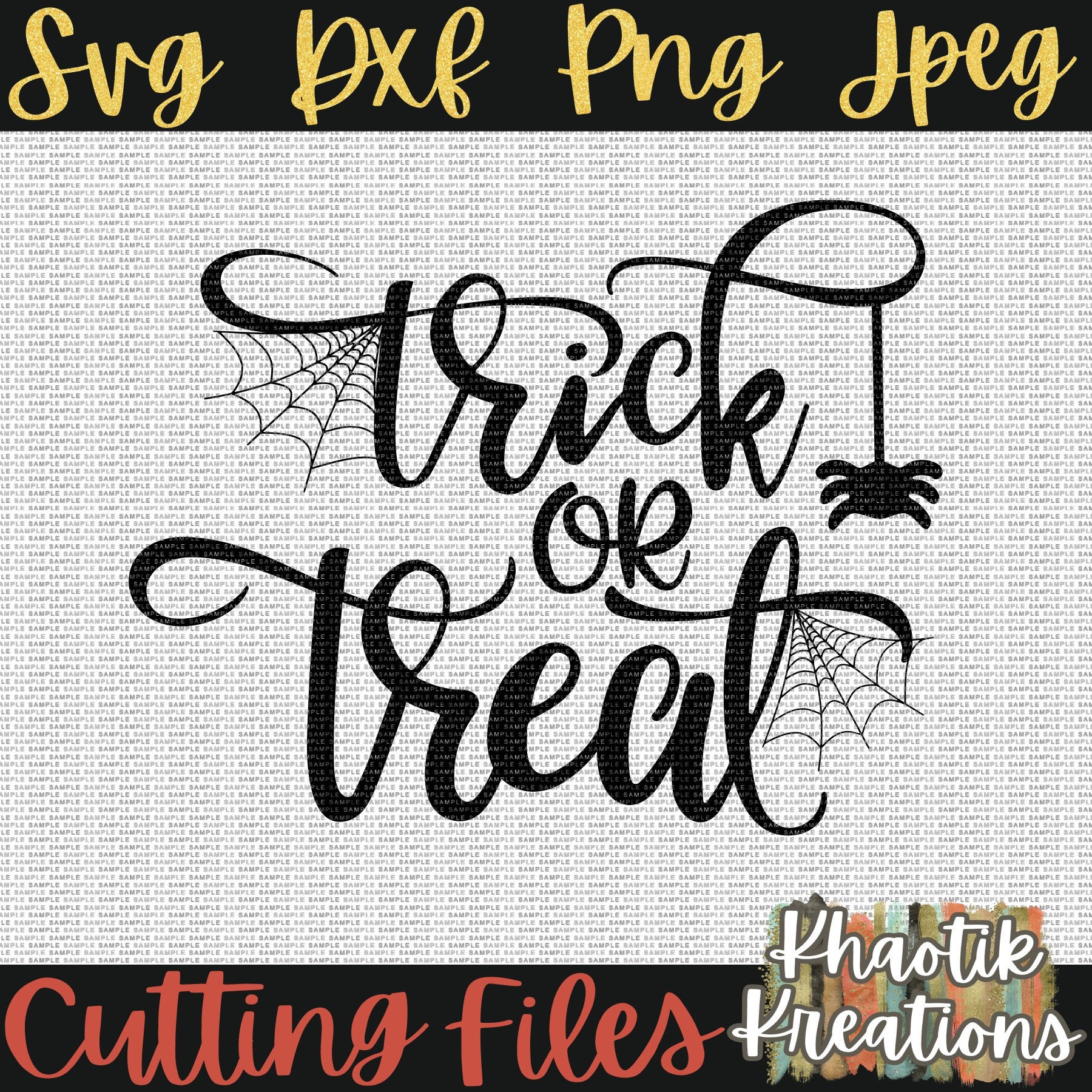 Trick or Treat Svg, Halloween Svg, Spider Web Svg, Spider Svg ...