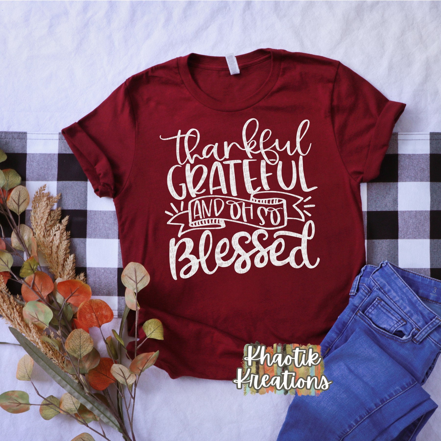Thankful Grateful and Oh so Blessed Svg Thanksgiving Svg - Etsy