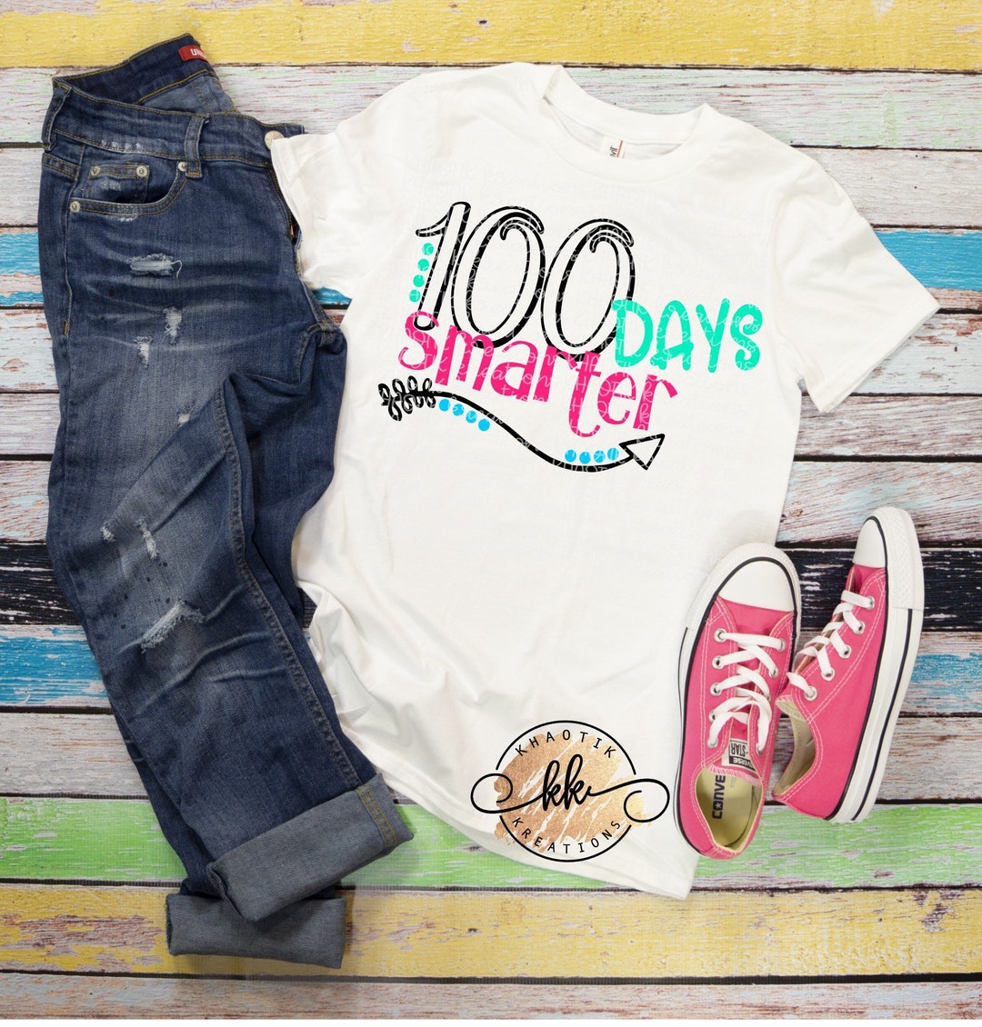 100 Days Smarter Svg, 100 Days of School Svg, School Svg, Svg Designs ...