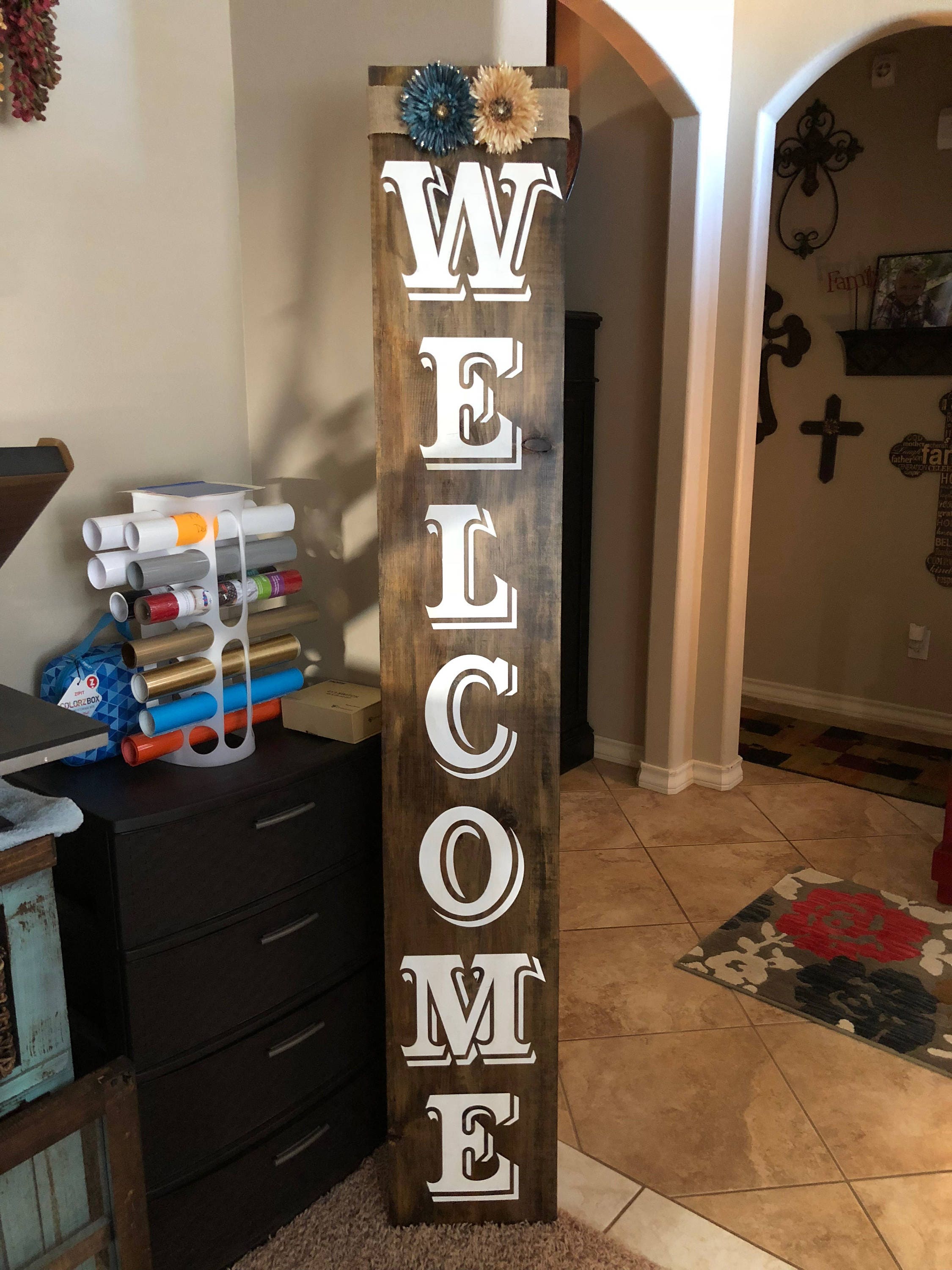 Vertical Welcome to Our Home Svg, Vertical Svg, Sign Svg, Welcome Sign ...
