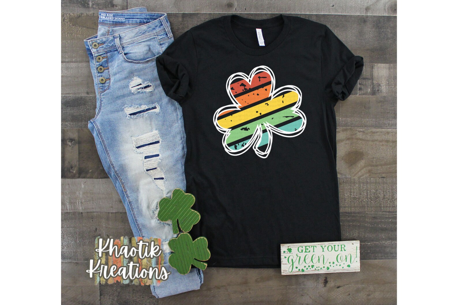 Distressed Clover Svg Rainbow Svg Distressed Rainbow St. - Etsy